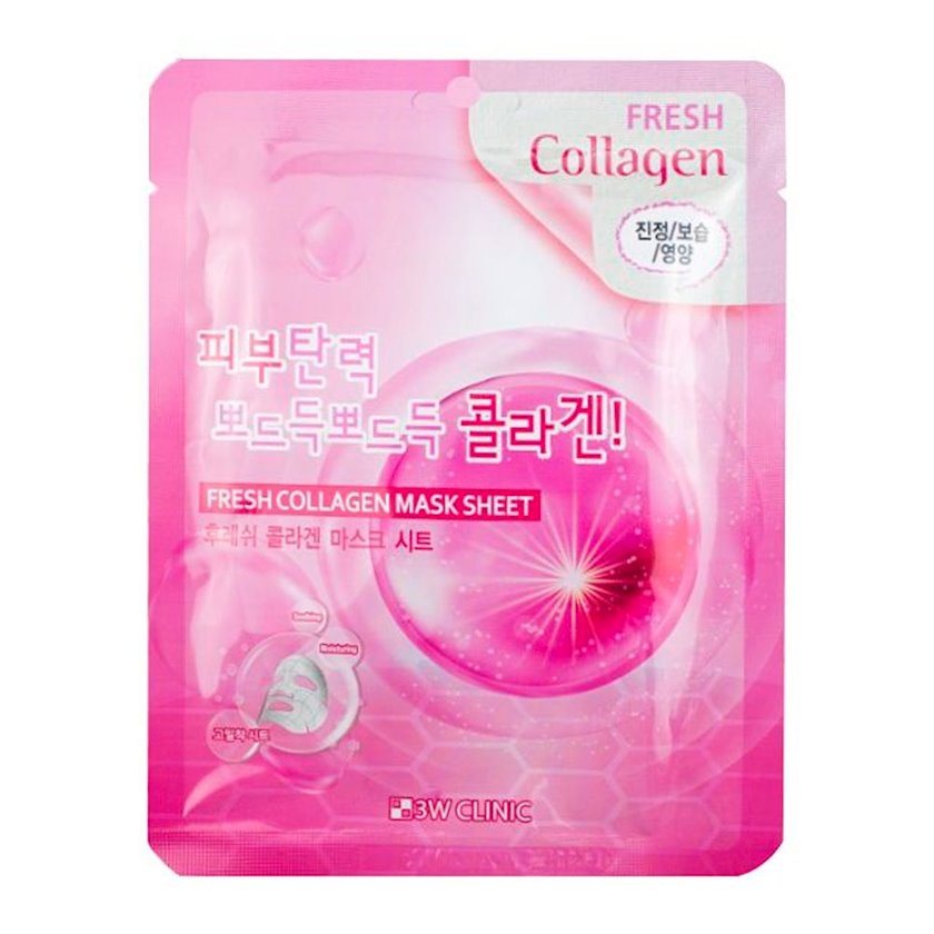 ᐈ Parça maska 3W Clinic Fresh Mask Collagen Sheet 23 ml - qiymeti və ...