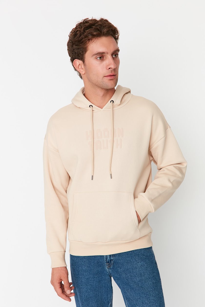 Kişilər üçün hudi TRENDYOL MAN UMOFW23SW03025, bej, ölçü S - Qiymeti ...