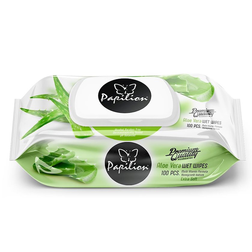Влажные салфетки Papilion Aloe Vera 100 шт - купить в Баку. Цена, обзор ...