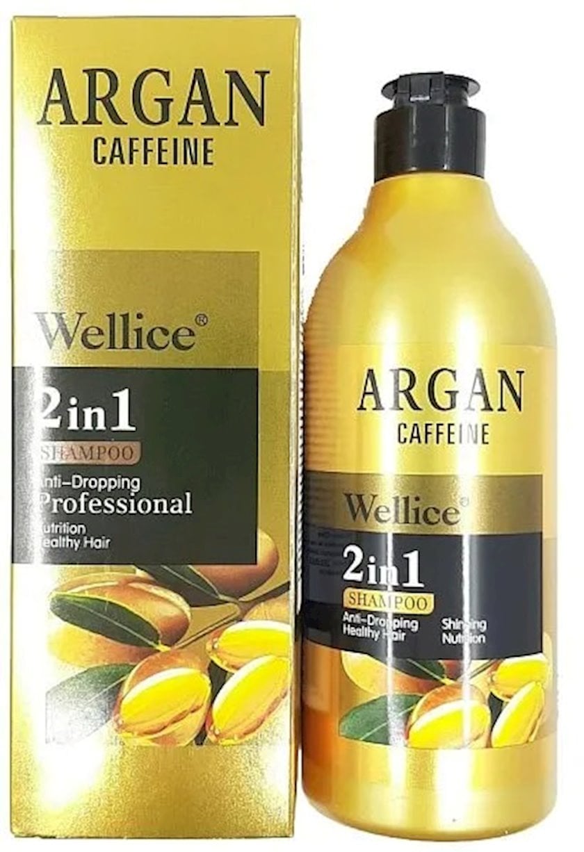 ᐈ Şampun Wellice Argan Caffeine 2 in 1 Shampoo , 520 ml - qiymeti və satışı | ️ BIRMARKET