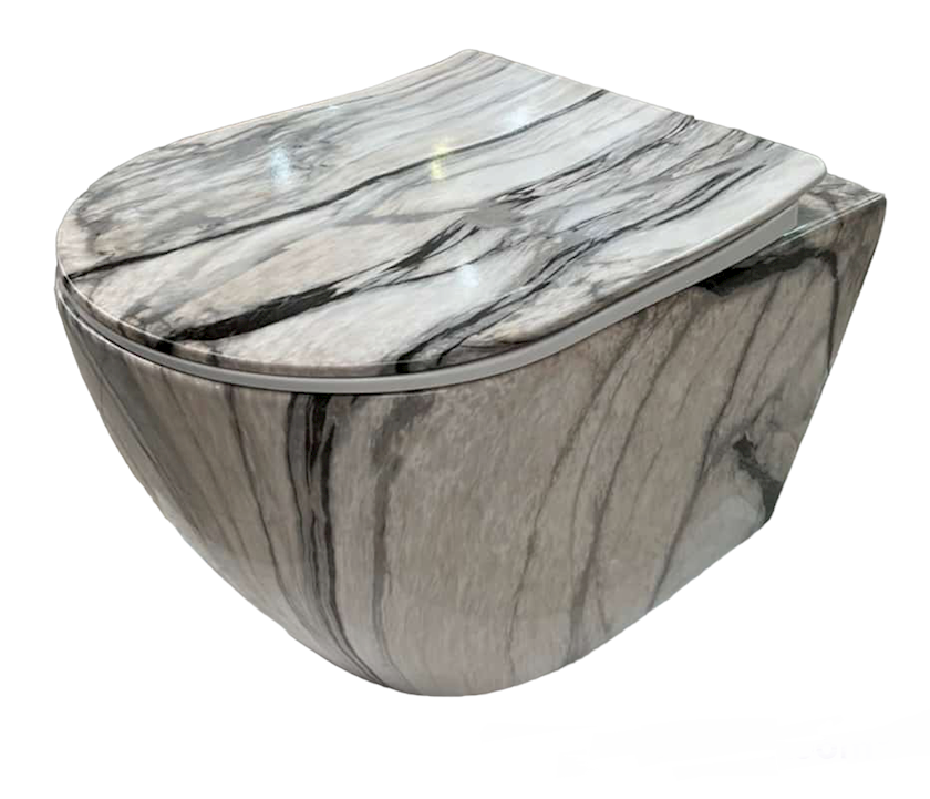 Asma unitaz OV1003 keramika, oval, vakuum qapaq, antibakterial, rəng ...