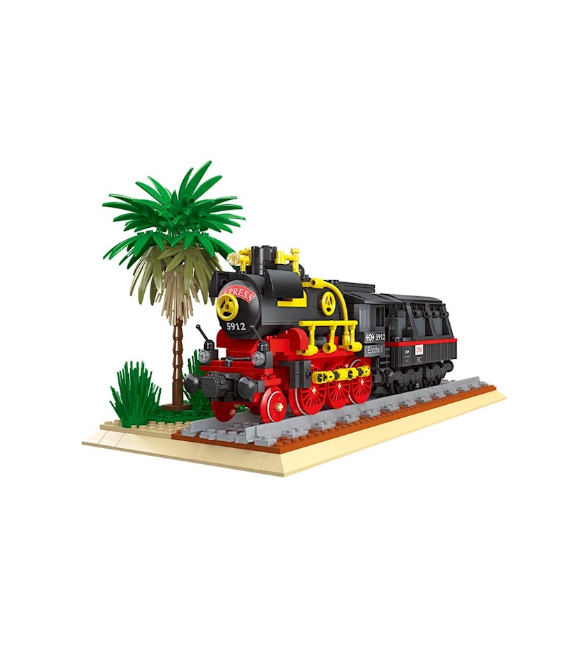 Конструктор Jie Star Steam Locomotive Railway Building Blocks Toy Set ...