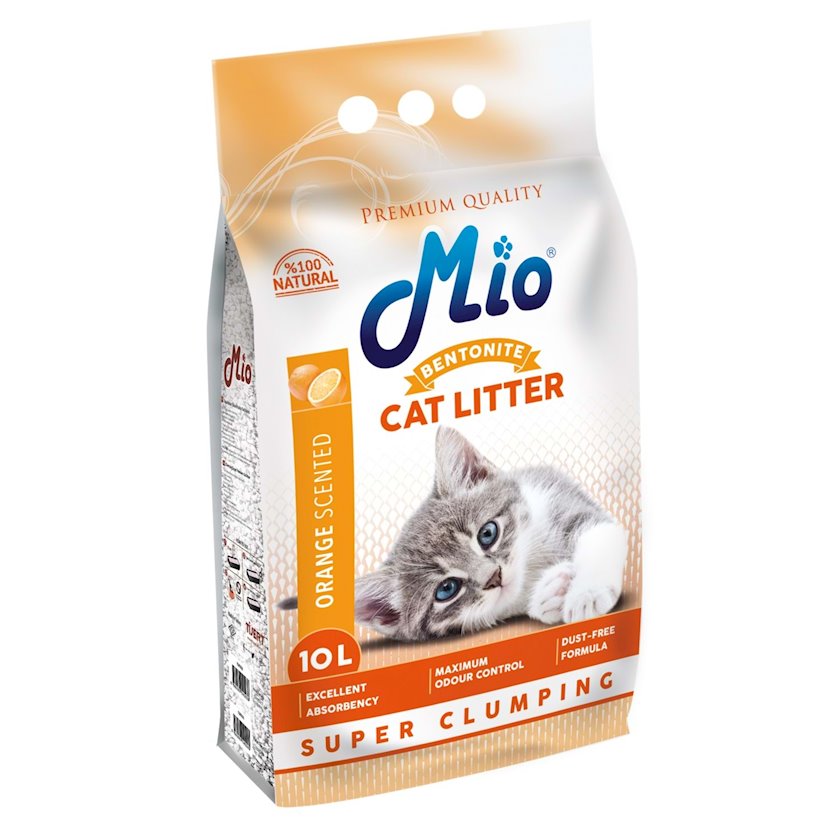 ᐈ Topalaşan doldurucu pişiklər üçün Mio Cat Litter Portağal 10 l ...