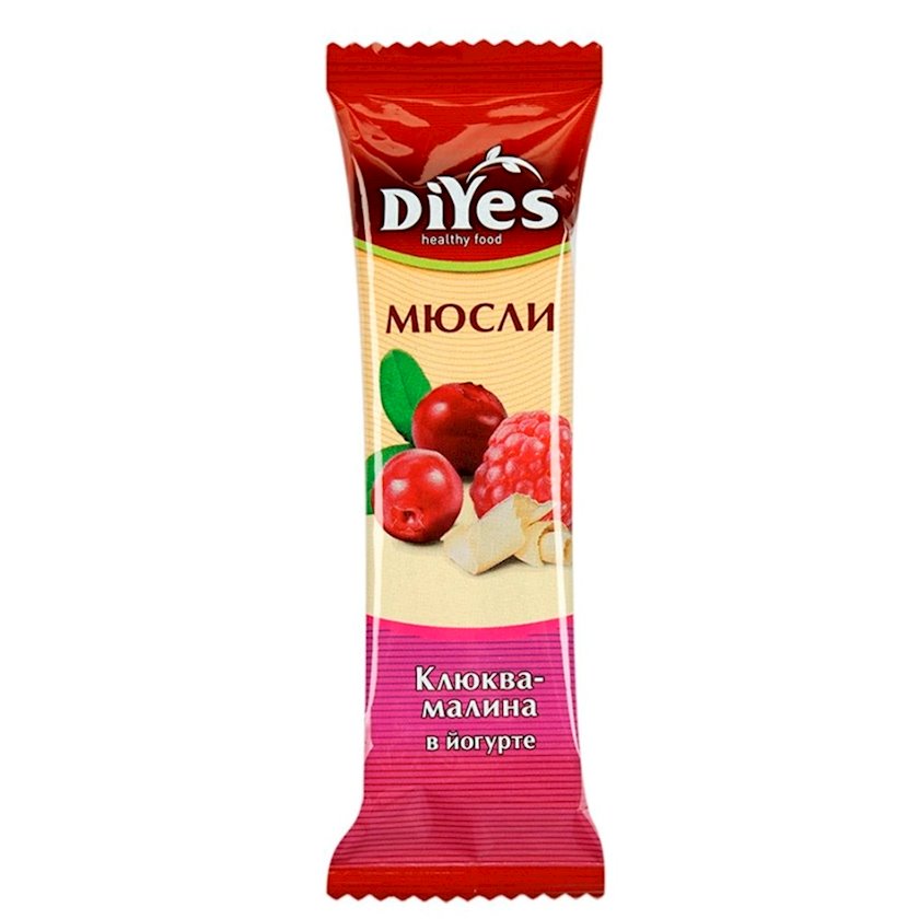 Батончик мюсли DiYes Клюква-малина, 25 г - купить в Баку. Цена, обзор ...