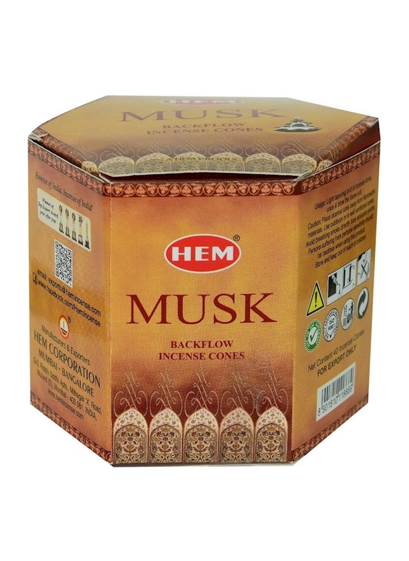 ᐈ Ətirli konuslar Hem Musk Backflow Incense Cones tərs tüstü ilə 40 əd ...