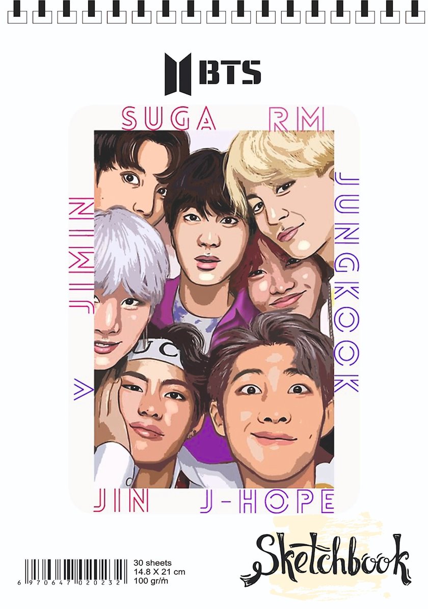 ᐈ Bloknot Sketchbook BTS22 BTS A5, 30 vərəq, ağ - qiymeti və satışı | ️ ...