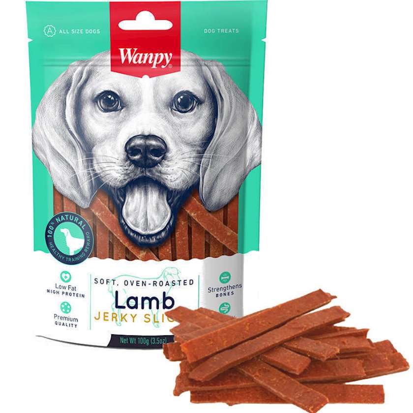 Лакомство для собак Wanpy Lamb Jerky Slices мягкое филе ягненка, 100 г ...