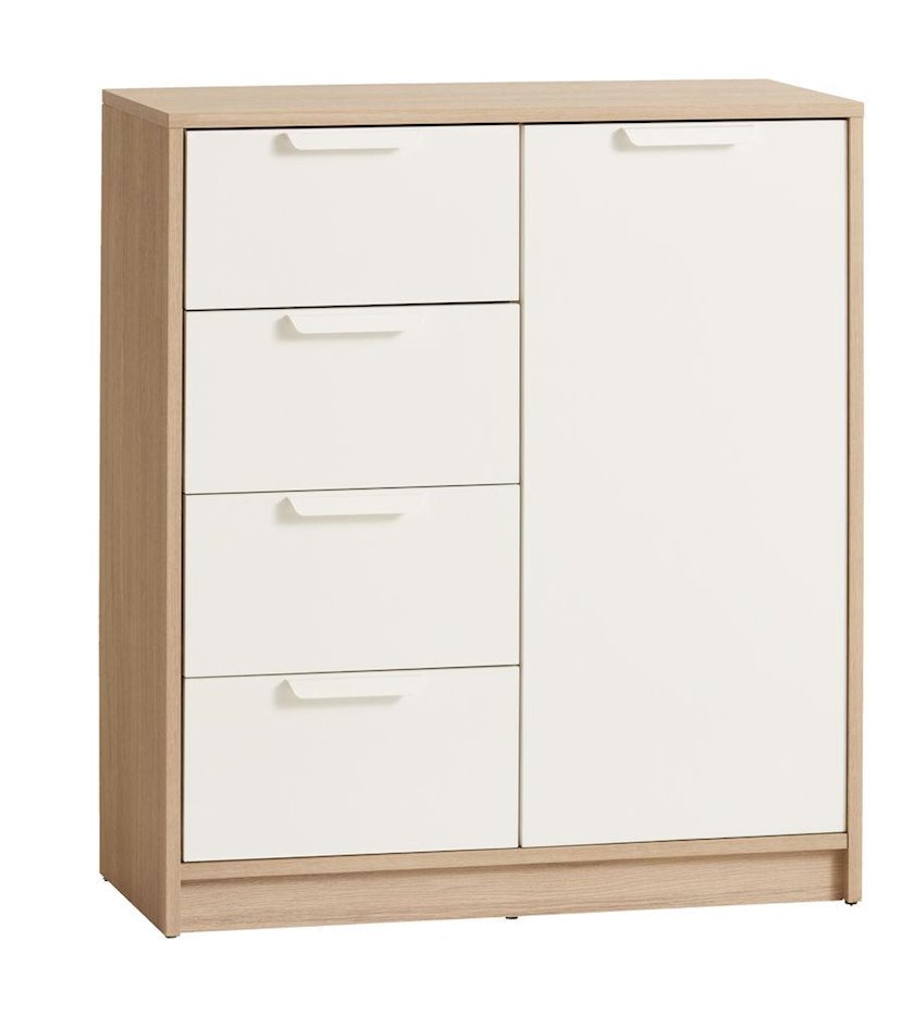 ᐈ Komod JYSK Jenslev, 4 yeşik, 79x36x89 sm, DSP/laminat, ağ/palıd ağacı ...