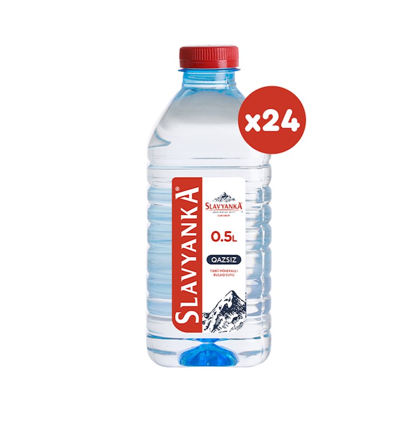 ᐈ İçməli su Slavyanka plastik butulkada, 0.5 l, 24 əd - qiymeti və ...