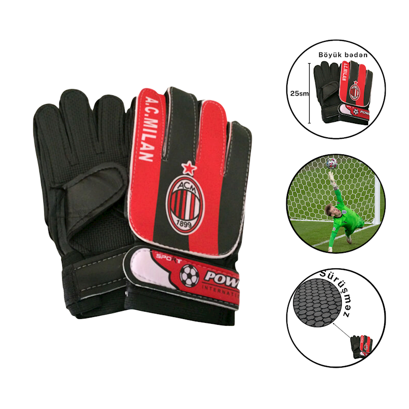 ᐈ Qapıçı əlcəkləri Velkin Sport 1937-1, 25 sm, qara/qırmızı - qiymeti ...