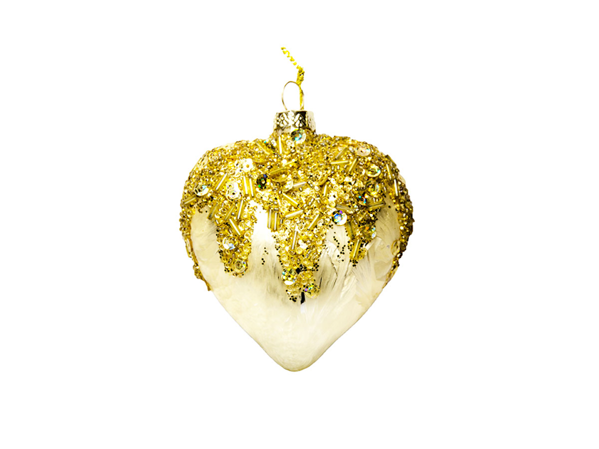 Елочные игрушки Koopman Heart glass Золотой 8 см - купить в Баку. Цена ...