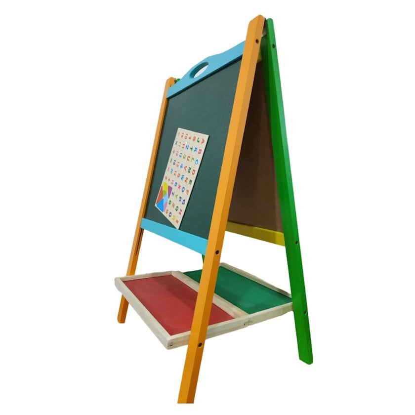 Uşaqlar üçün molbert, taxta, ikitərəfli/maqnitli, rəngbərəng - Qiymeti ...