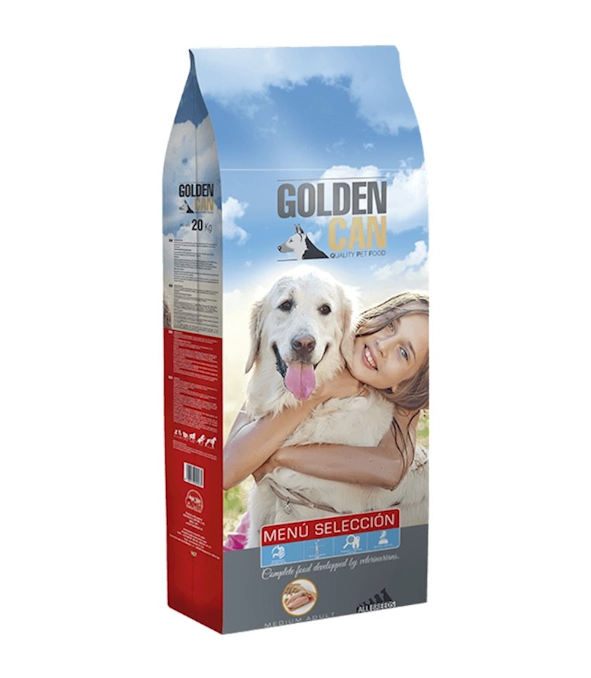 ᐈ Quru yem Golden can bütün cins orta ölçülü itlər üçün, toyuq əti ilə ...