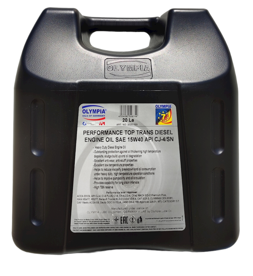 Motor yağı Olympia 15W40 API CJ-4/SN 20L - Satışı | Mator Yaglari