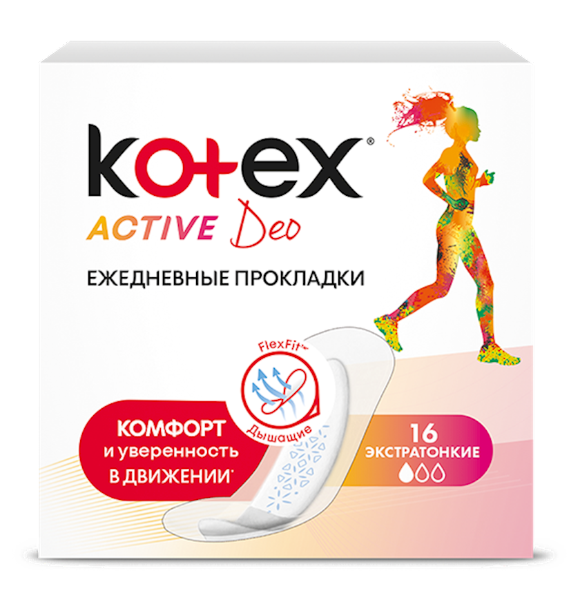 Прокладки ежедневные Kotex Active Deo, 16шт - купить в Баку. Цена ...