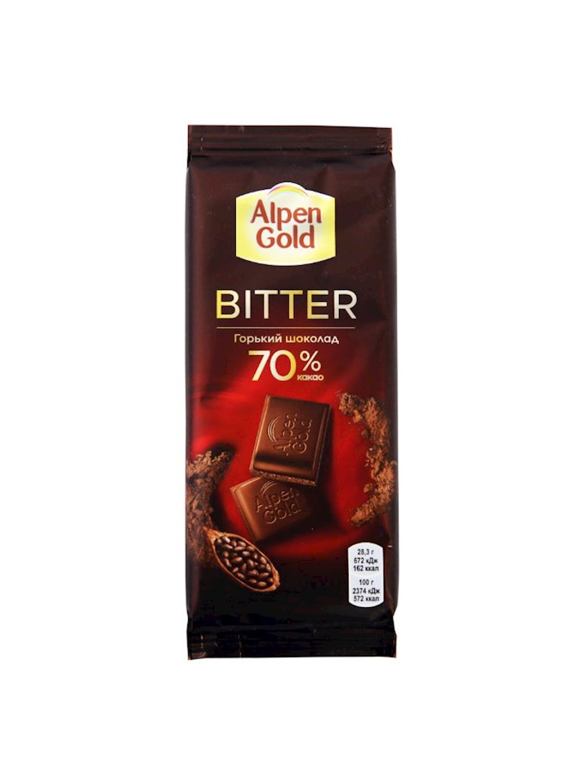 Şokolad Alpen Gold Bitter 70% 80 q - Qiymeti, Bakıda almaq. Satışı ...