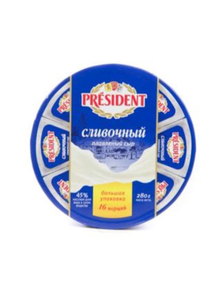 Сыр плавленый President Сливочный 45% 280 г - купить в Баку. Цена ...