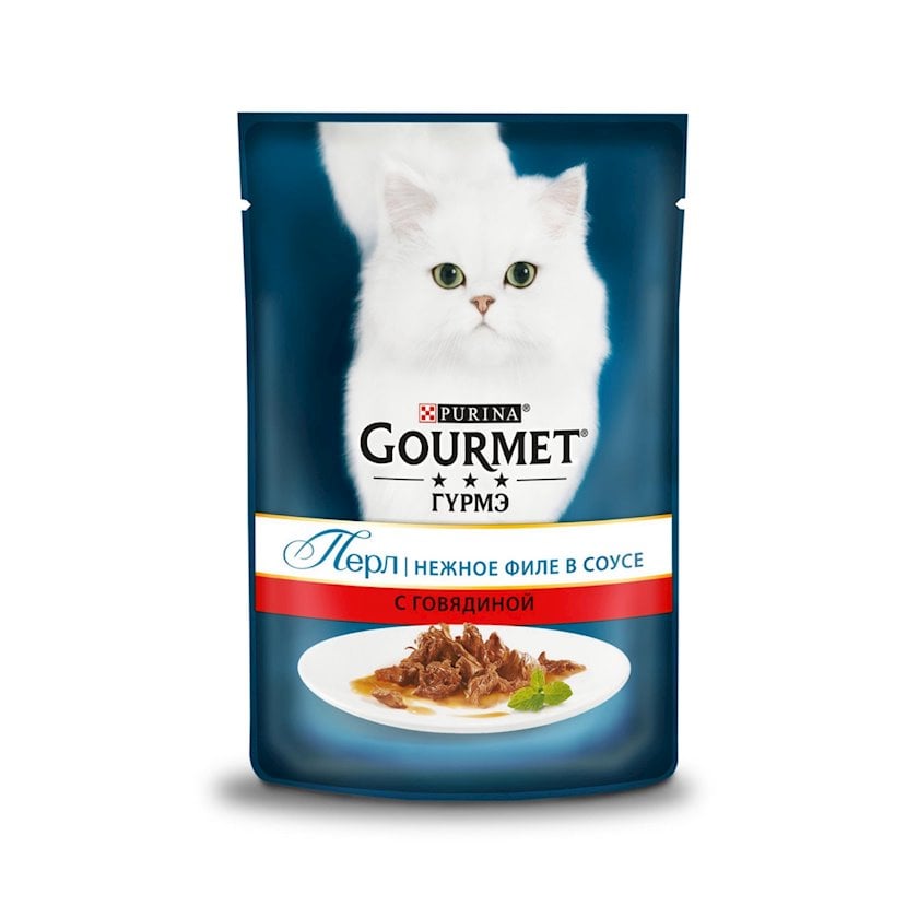 Nəm yem pişiklər üçün Gourmet Perle Beef Pouch, 75 q, by Dükan ...