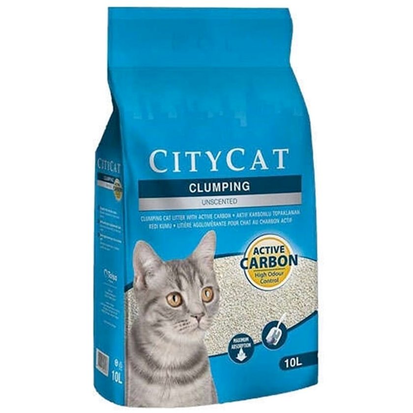 Комкующийся наполнитель Citycat Active Carbon для кошек 10 л - купить в ...