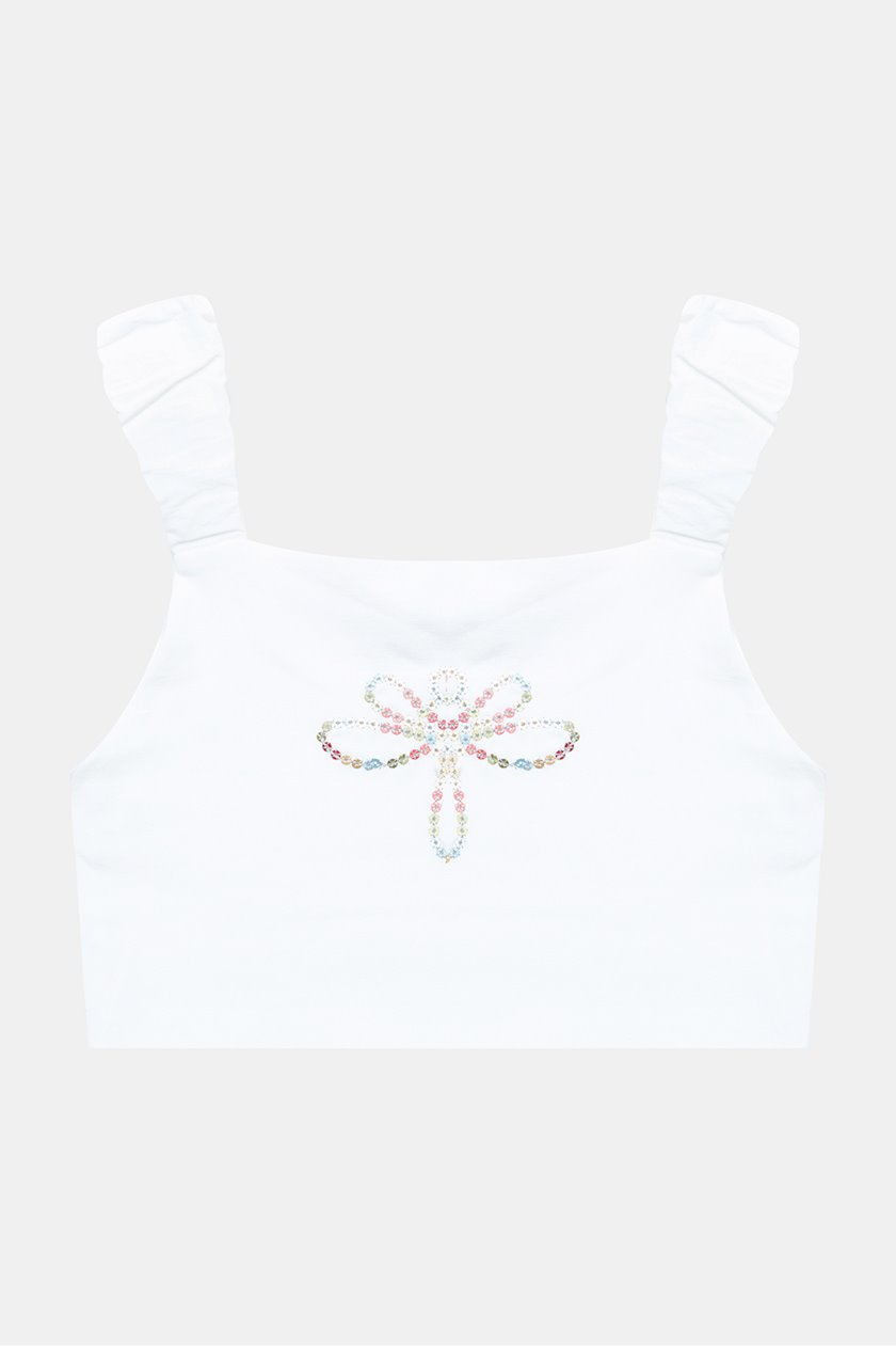 Кроп-топ для девочек B&G Store 23SS0TJ4603, белый, хлопок, размер 14 ...