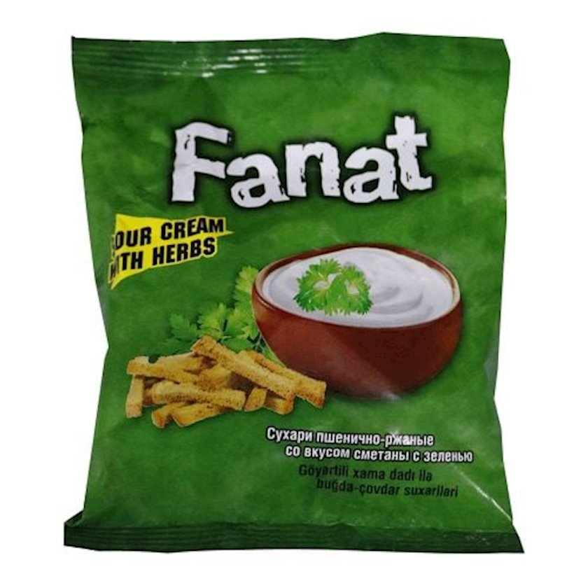 Сухарики Fanat Сметана-зелень 150 г - купить в Баку. Цена, обзор ...