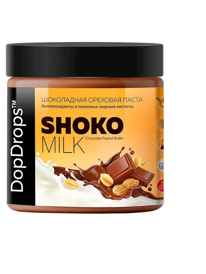 Fıstıq pastası Dopdrops Peanut Butter Shoko Milk, 500 q - Qiymeti ...