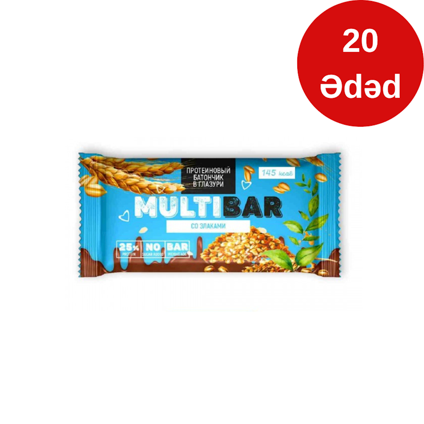 ᐈ Proteinli baton qutusu Multibar Protein Bar Zlaki, 40 q, 20 əd - qiymeti və satışı | ️ BIRMARKET