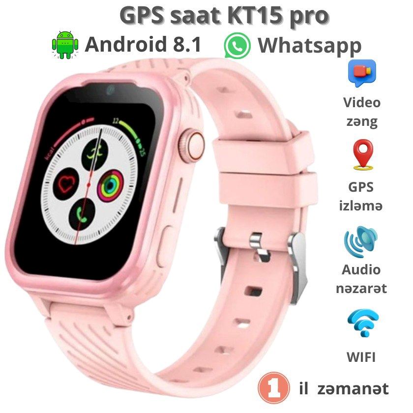 Детские смарт-часы Wonlex KT15 Pro Pink (KT15 Pro Pink) - купить в Баку ...