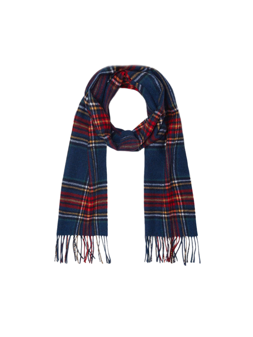 Kişi şərfi OVS Wool scarf with check pattern 1844308, one size, Blue ...