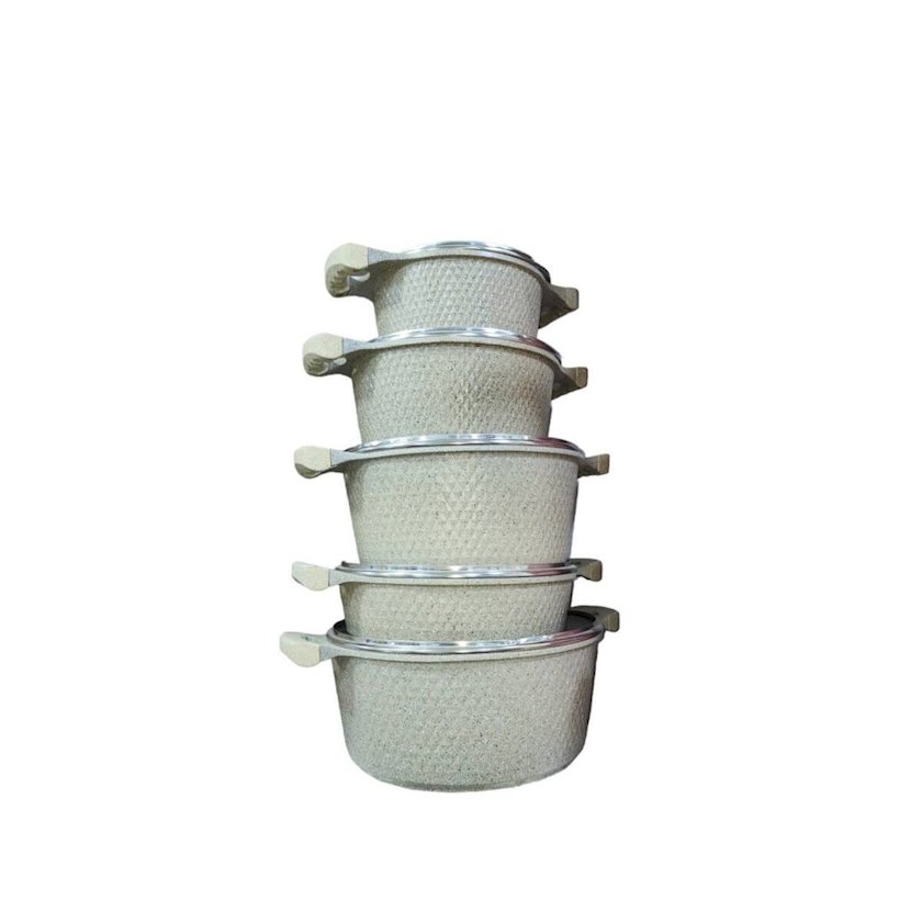 Qazan dəsti AllB153, qapaq ilə, qranit, 5 əd, krem - Qiymeti, Bakıda ...