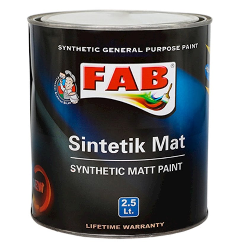 ᐈ Sintetik boya Fab boya Mat, ağ, 2.5 l - qiymeti və satışı | ️ BIRMARKET