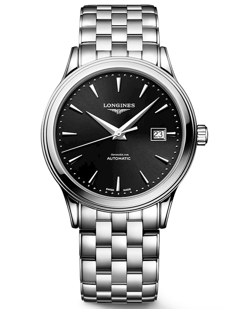 ᐈ Qol saatı Longines Flagship L43744596 Black/Silver - qiymeti və ...