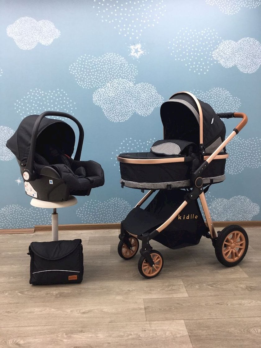 Детская коляска 3в1 Kidilo V91C3, черная - купить в Баку. Цена, обзор ...
