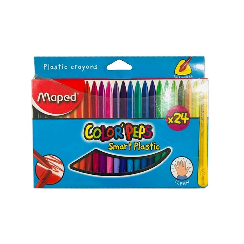 ᐈ Tabaşirlər dəsti Maped Plastic Crayons Pastel Color'Peps 24 əd ...