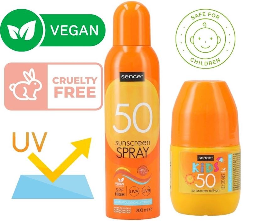 Солнцезащитный набор Sence (спрей Sence Sunscreen SPF50 Spray 200 мл ...
