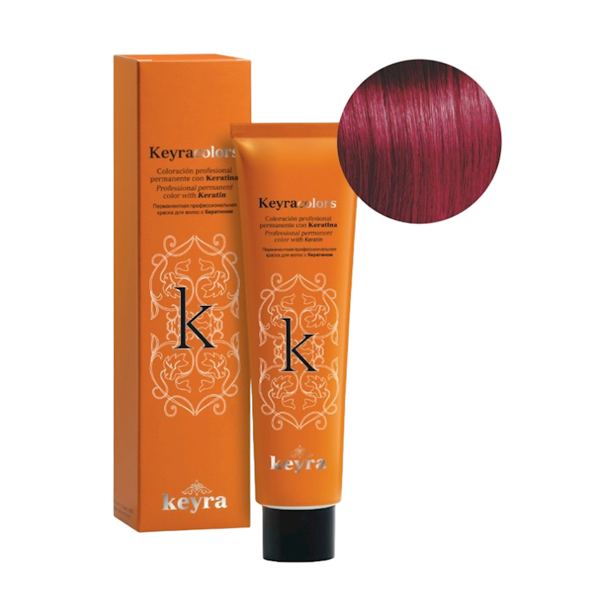 Permanent saç krem-boyası Keyra Cosmetics Colors 6.66 Intense Red Dark ...