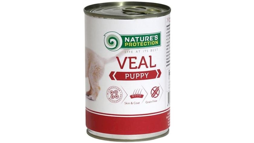 ᐈ Konserv yem Nature's Protection Puppy dana əti ilə, 400 q - qiymeti ...