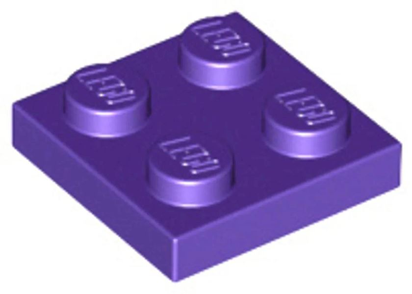 Аксессуары к конструкторам Lego 2x2 plates of dark violet color ...