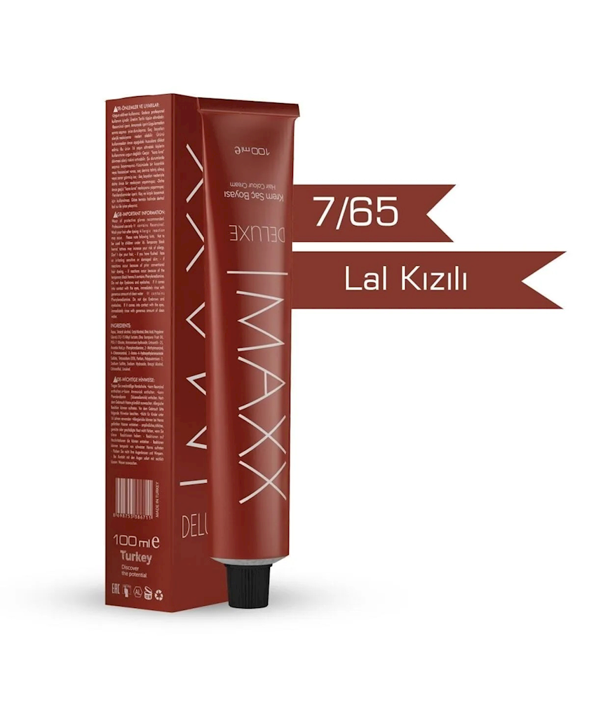 ᐈ Professional saç boyası Maxx Deluxe ton 7/65 Qırmızı qranat 100 ml ...