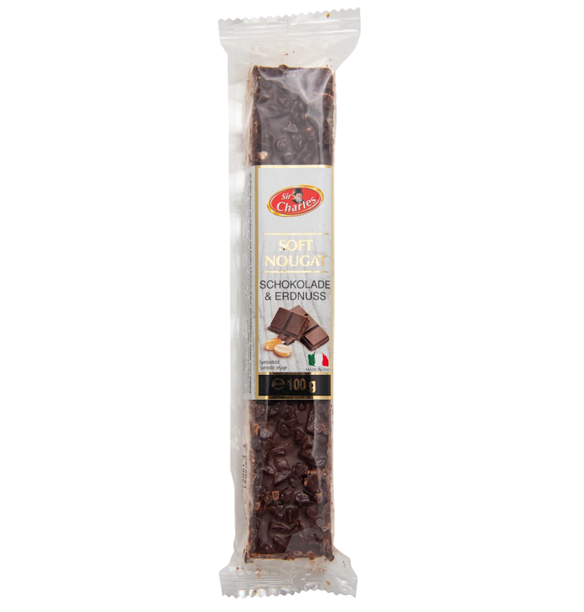 Yumşaq nuqa Sir Charles Soft Nougat Bar Chocolate & Peanuts 100 q ...