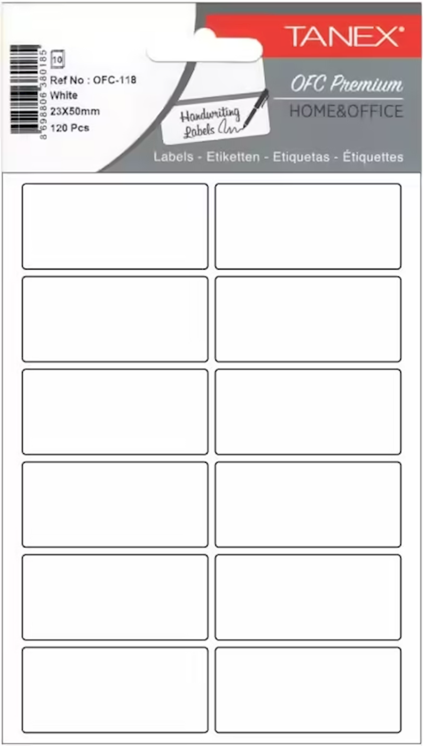 ᐈ Yapışdırma dəsti Tanex OFC-118 White, 23x50 mm, 10 vərəq - qiymeti və ...