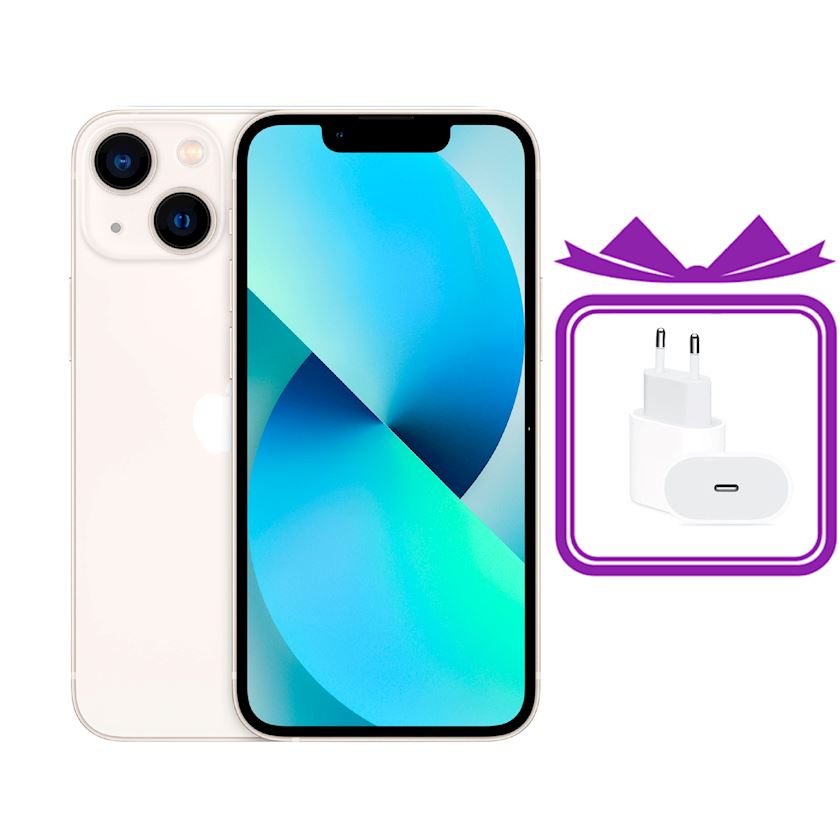 Smartfon Apple iPhone 13 4GB/128GB Starlight + Transparent Silicone ...