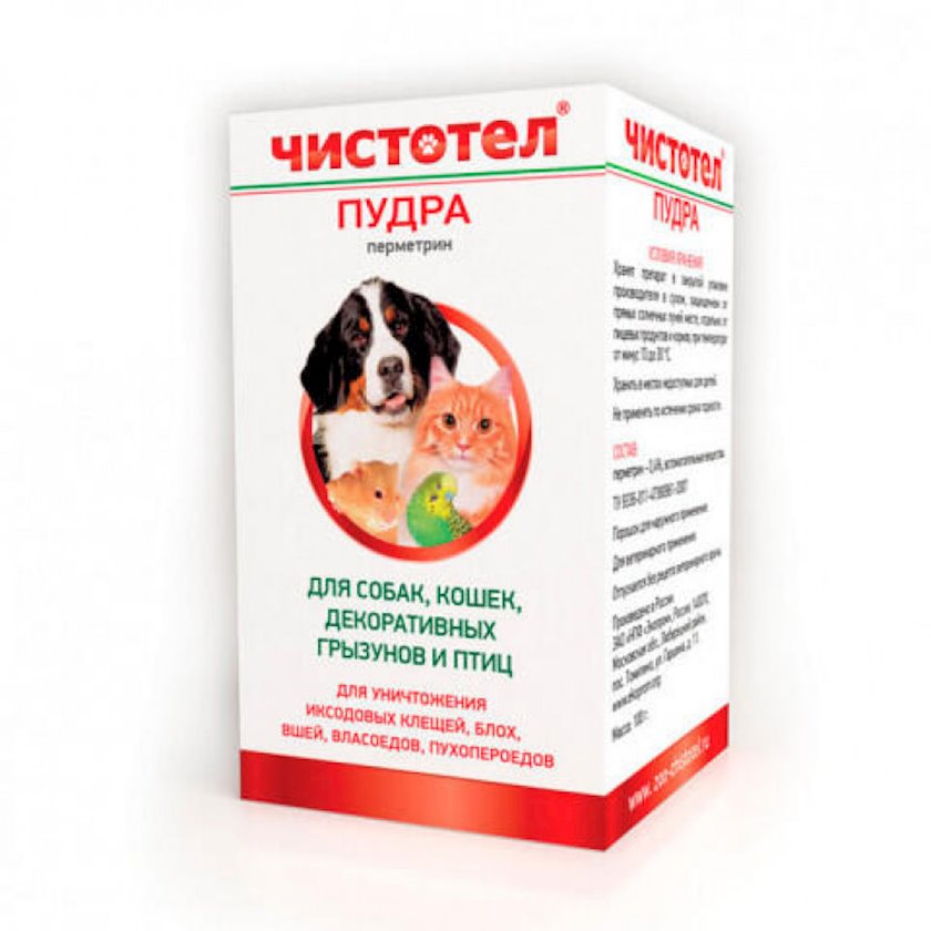 Пудра Чистотел универсальная, от блох и клещей, флакон 100 г - купить в ...