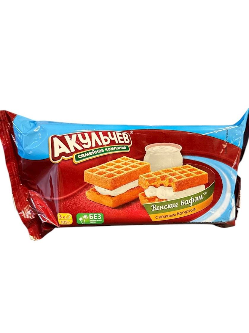 Венские вафли с нежным йогуртом Акульчев 105 г - купить в Баку. Цена ...